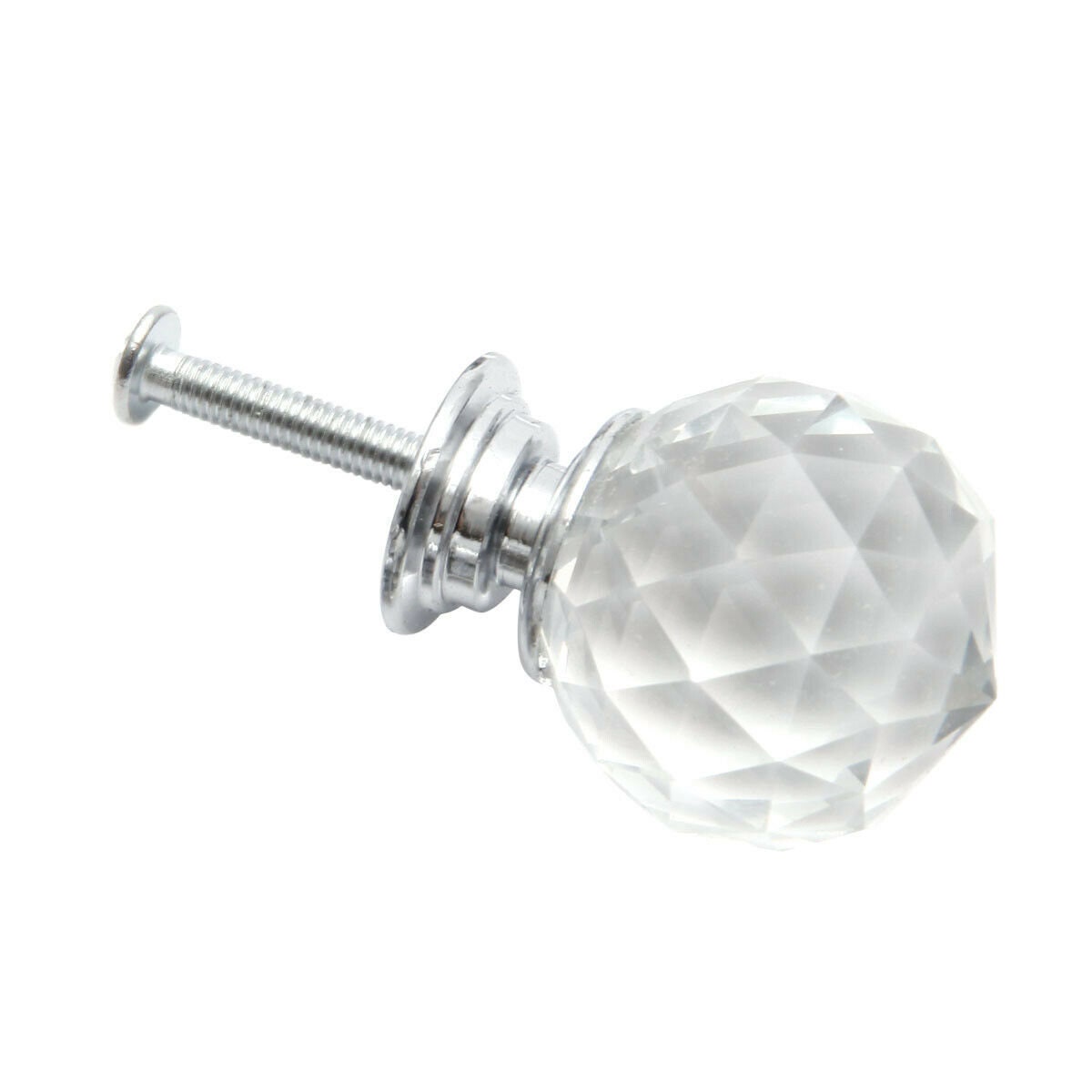 Round Crystal Glass Door Knobs Cabinet Cupboard Drawer Pull | Etsy UK