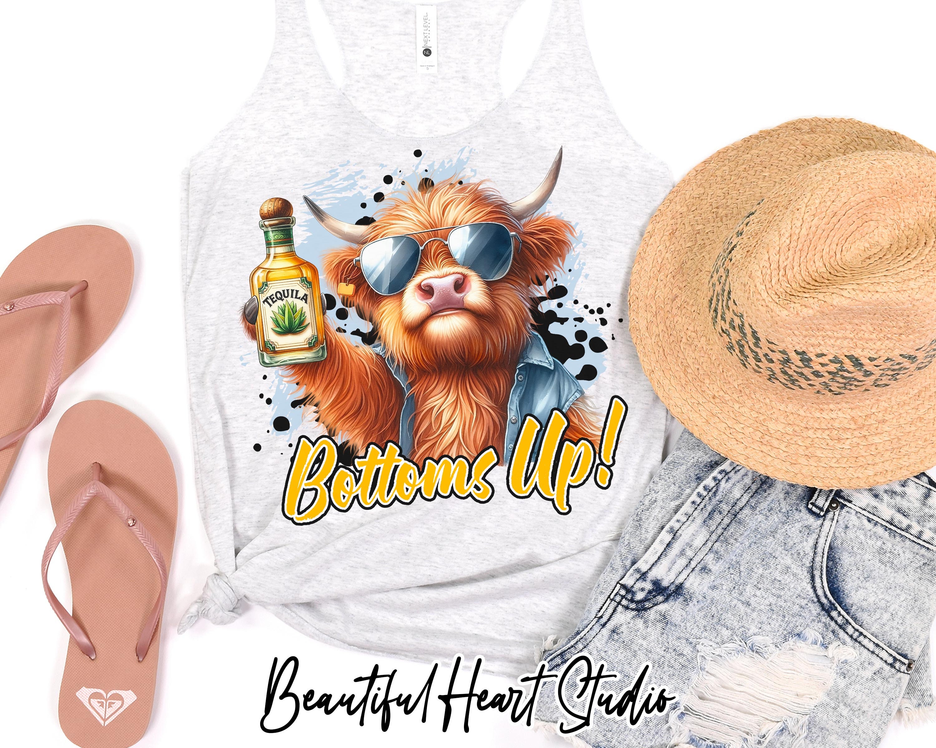 Bottoms up Png Tequila Highland Cow Drinking Alcohol Bottle Can Cow ...