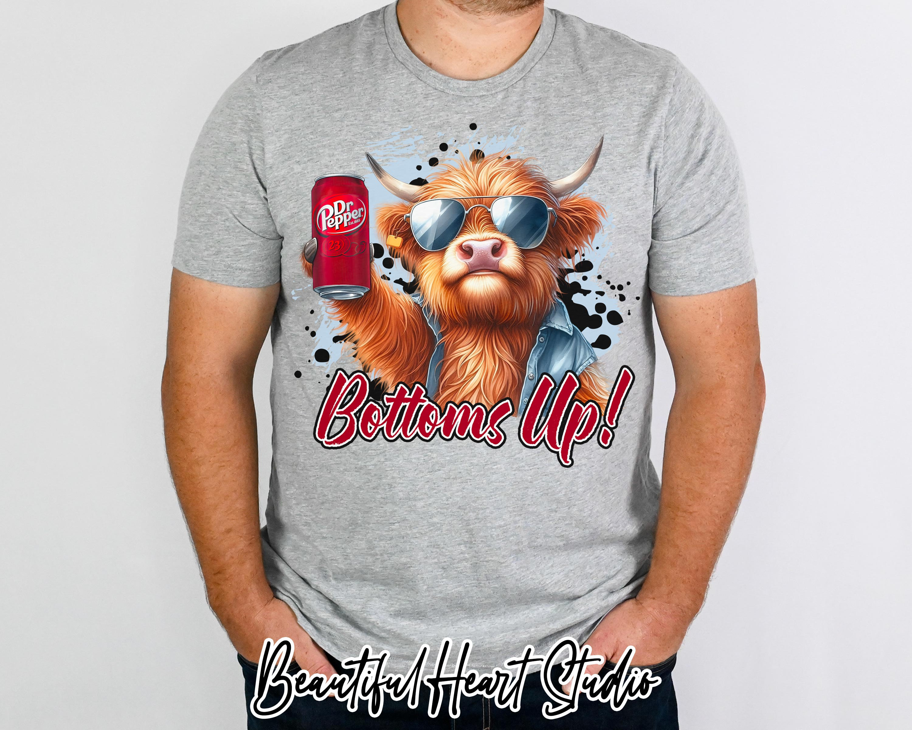 Bottoms up Dr Pepper Png Highland Cow Drinking Beer Can Cow Alcohol ...