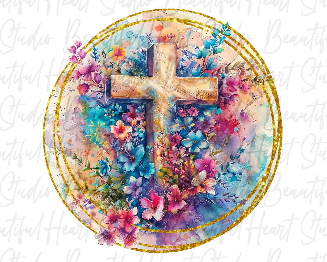 Floral Cross Flowers Christian Jesus Flower Christ Sublimation Shirt ...