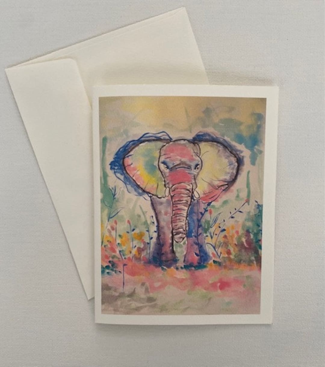 Elephant Notecard - Etsy