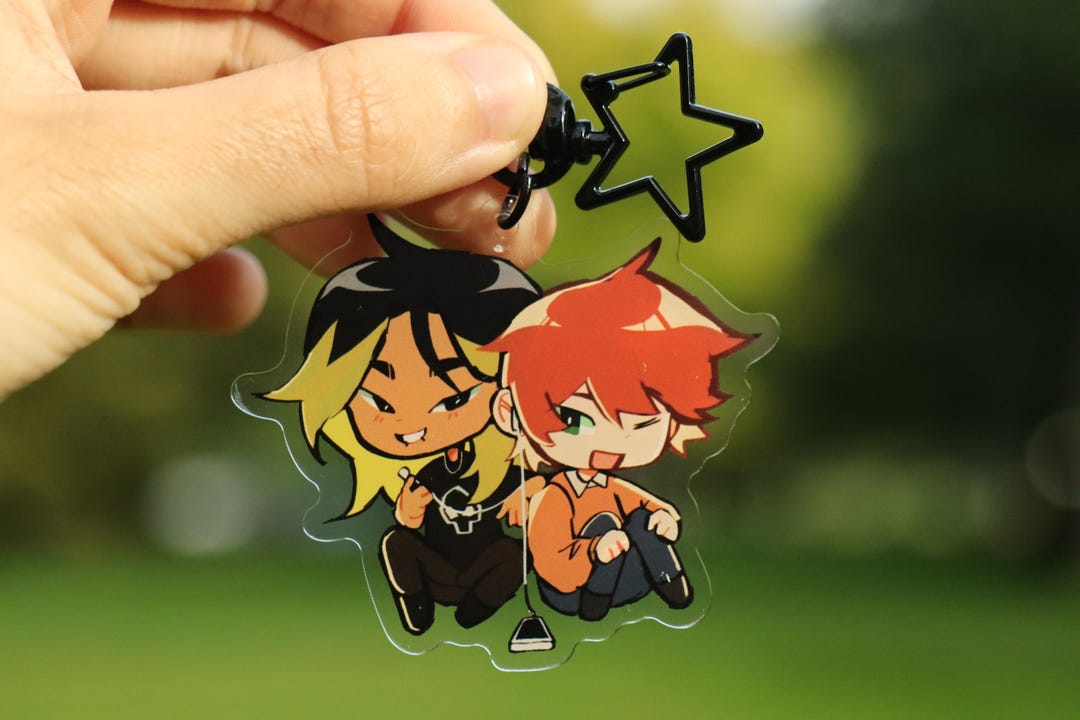 Kojiro X Ari Keychain // NEW SIZE 6,35cm Width // No Holo Effect - Etsy