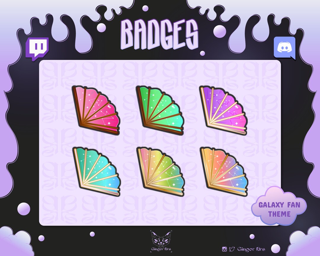 Sub Twitch / Kick Stream Galaxy Fan Badges - Etsy