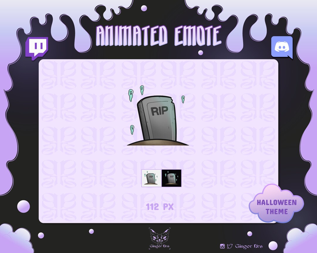 Rip Halloween Animated Emote for Twitch Stream - Etsy