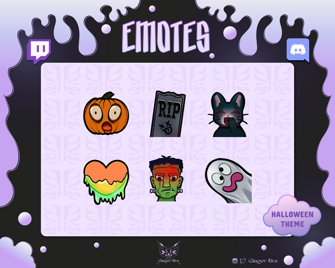 Halloween Emotes for Twitch Stream - Etsy