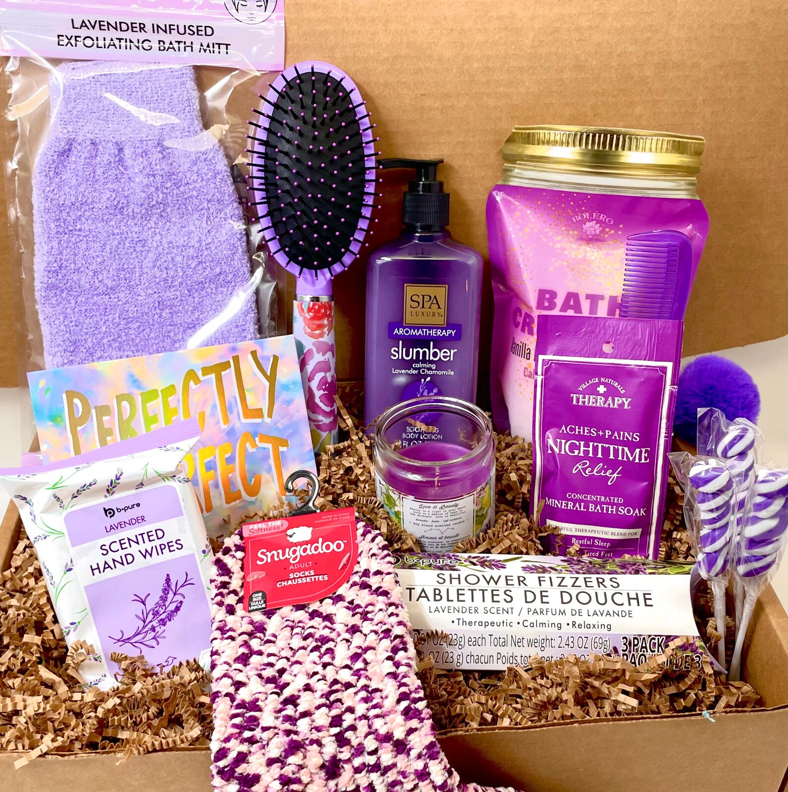 Purple Pamper Gift Box Lavender Spa Gift Self Care Gift Box | Etsy
