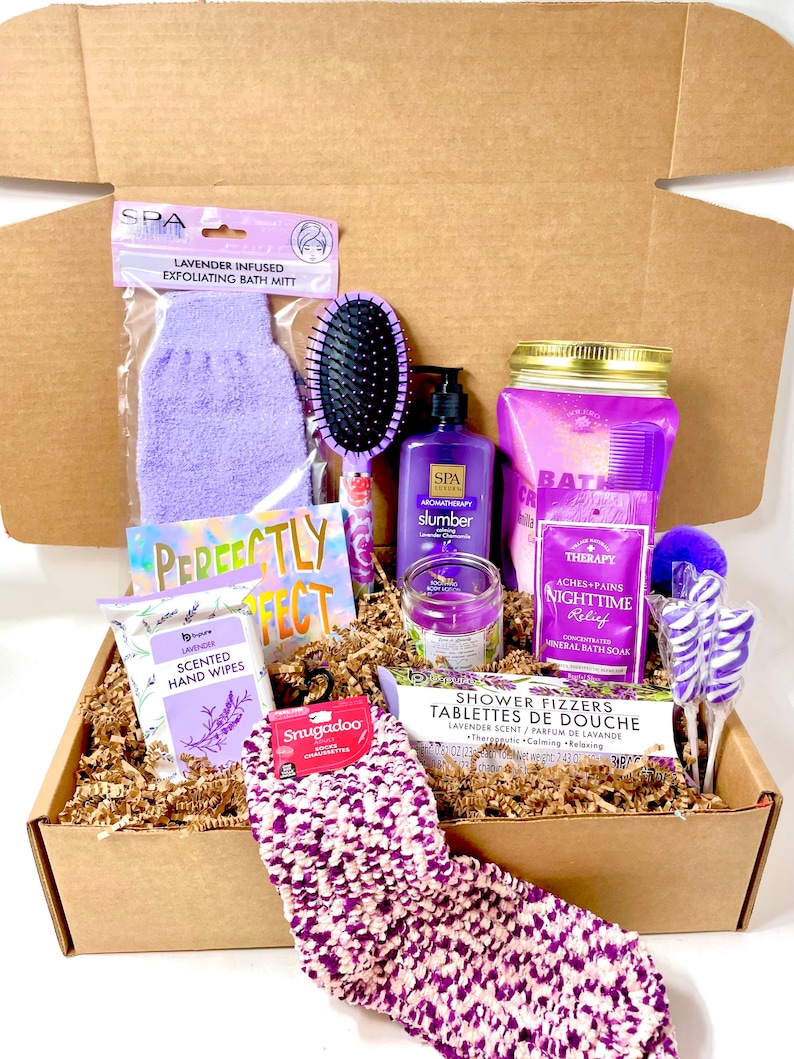 Purple Pamper Gift Box Lavender Spa Gift Self Care Gift Box - Etsy
