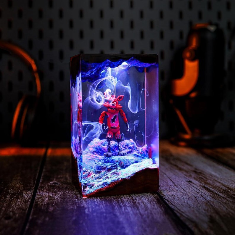 Halloween Foxy Fnaf Epoxy Lamp, Five Nights at Freddy's Resin Art Night ...