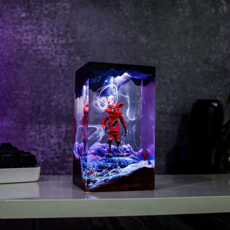 Halloween Foxy Fnaf Epoxy Lamp, Five Nights at Freddy's Resin Art Night ...