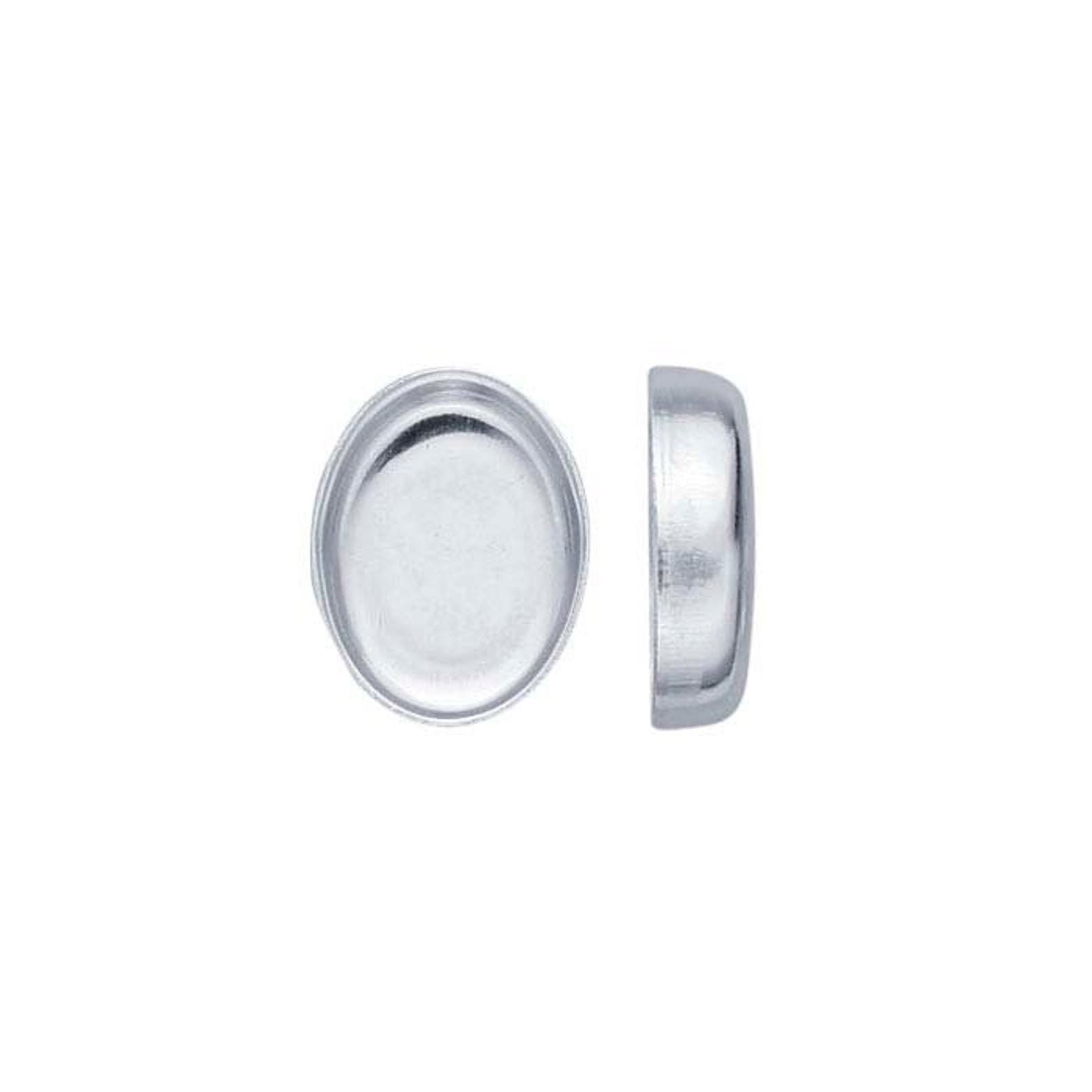 Sterling Silver Plain Oval Bezel Cups, Bezel Cup, Sterling Silver Oval ...