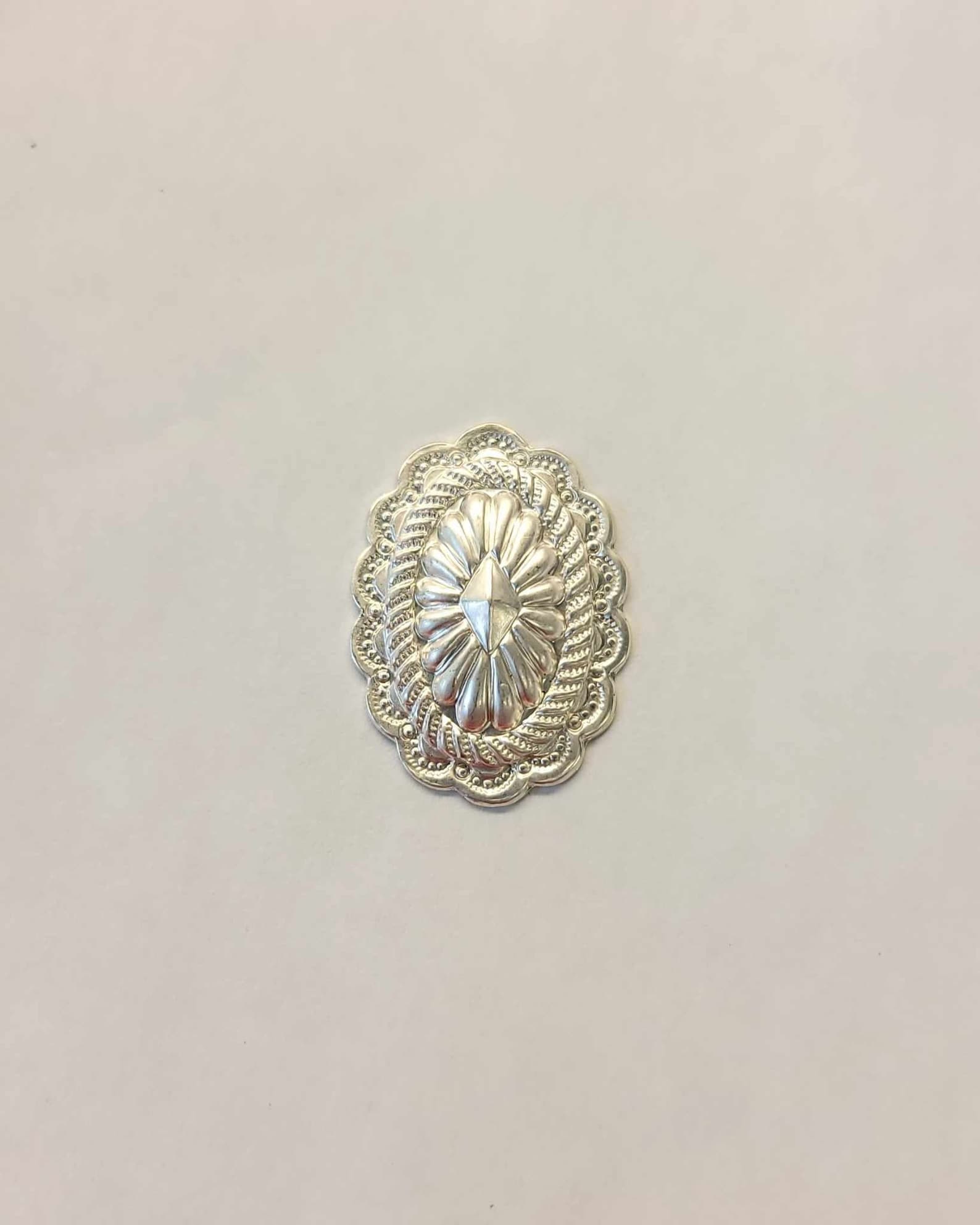 Sterling Silver ROPED Oval Concho, Concho Jewelry, Bolo Concho Findings ...