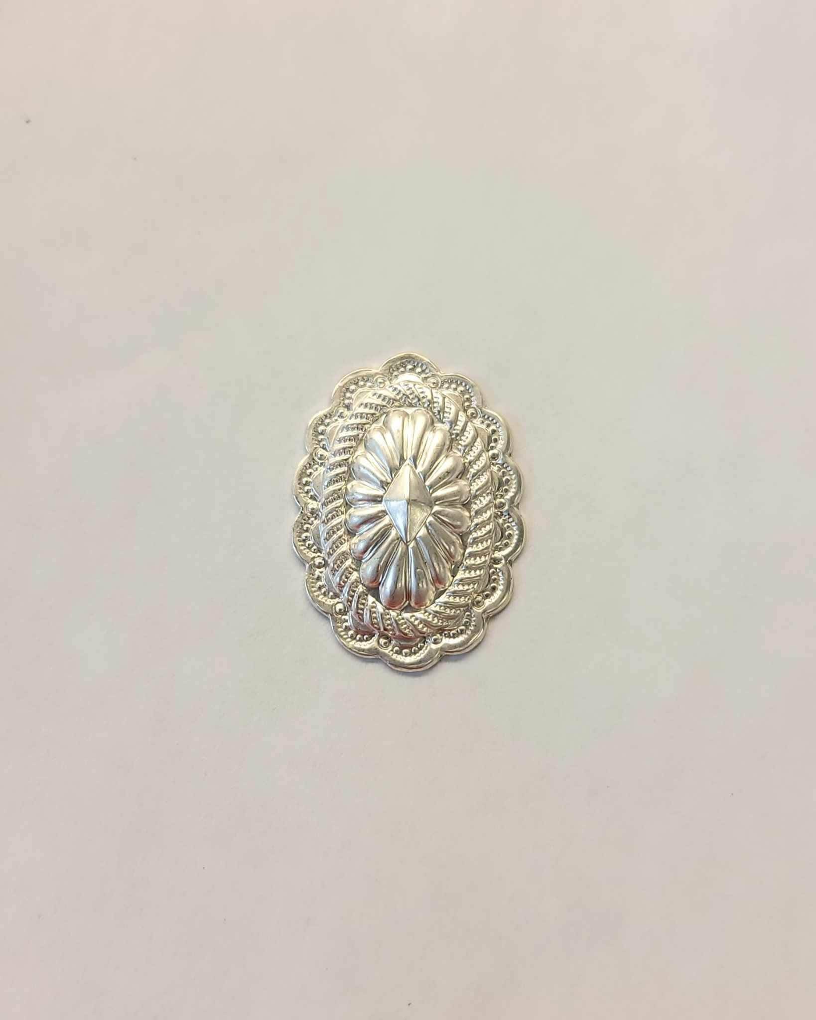 Sterling Silver ROPED Oval Concho, Concho Jewelry, Bolo Concho Findings ...