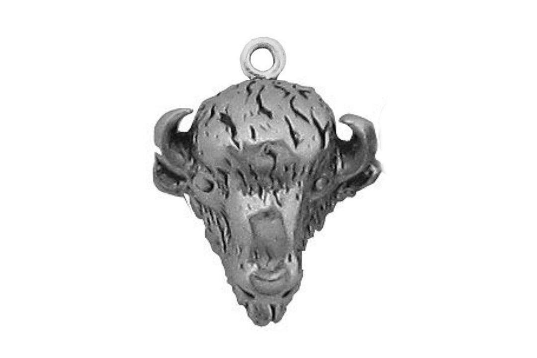 Sterling Silver Buffalo Bison Charm, Silver Bison Pendant, Sterling ...