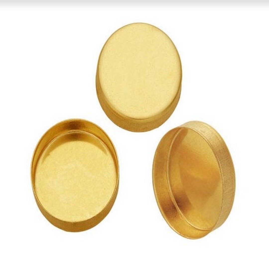 14k Yellow Gold Filled Oval Bezel Cups, Gold Bezel Cups, Yellow Gold ...