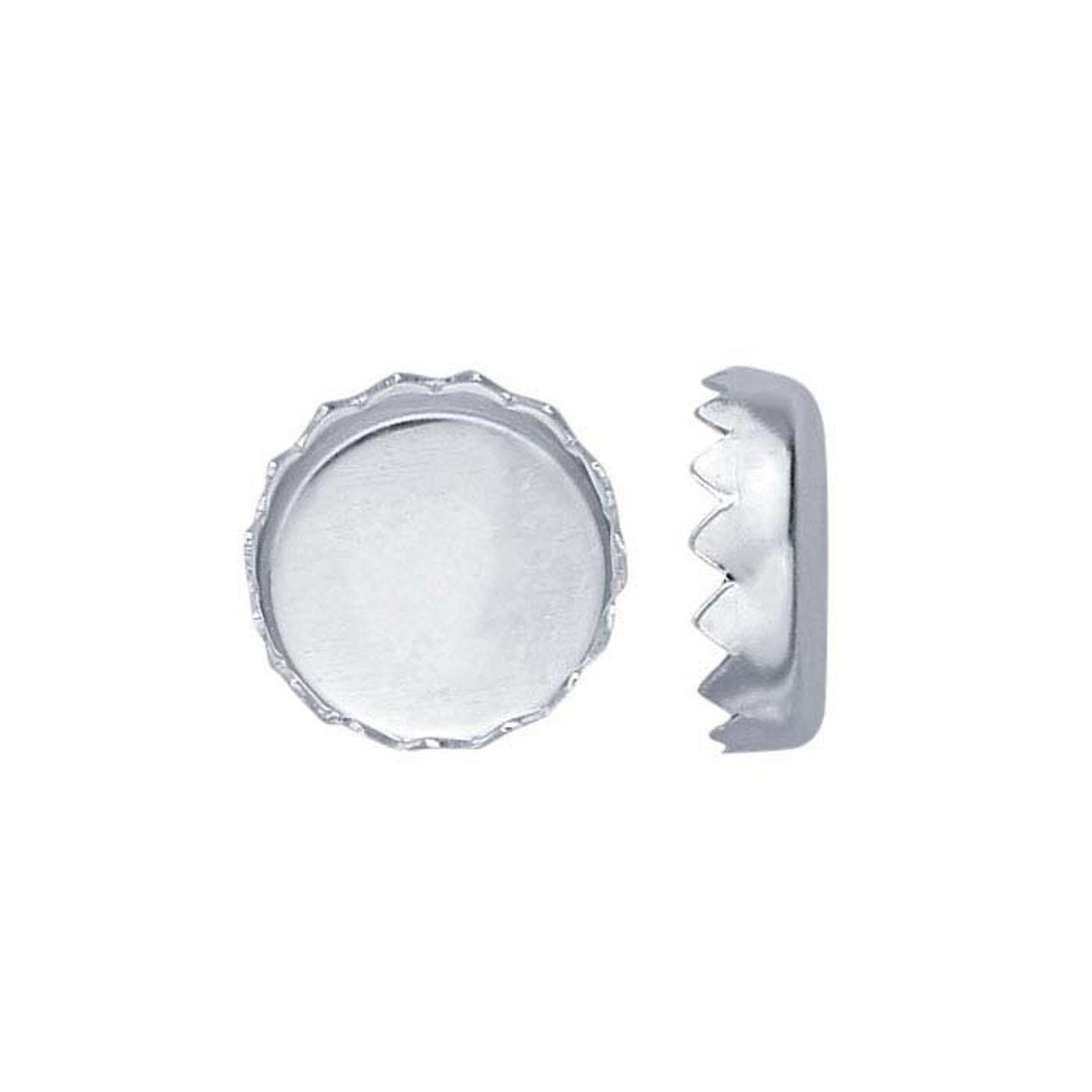 Sterling Silver Serrated Round Bezel Cups, Bezel Cup, Silver Bezel Cups ...