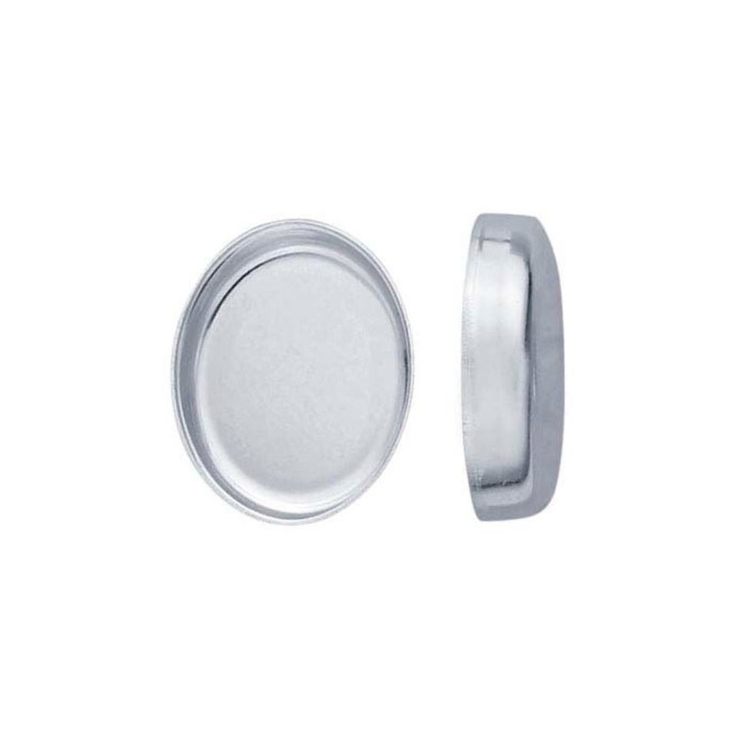 Sterling Silver Plain Oval Bezel Cups 5x3mm to 40x30mm, Bezel Cup ...