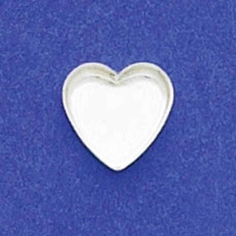 Sterling Silver Plain Heart Bezel Cups, Bezels, Silver Bezel Cups ...