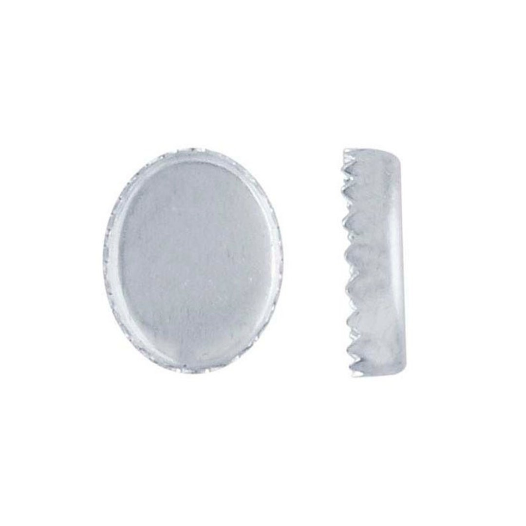 Sterling Silver Serrated Oval Bezel Cups, Bezel Cup, Silver Bezel Cups ...