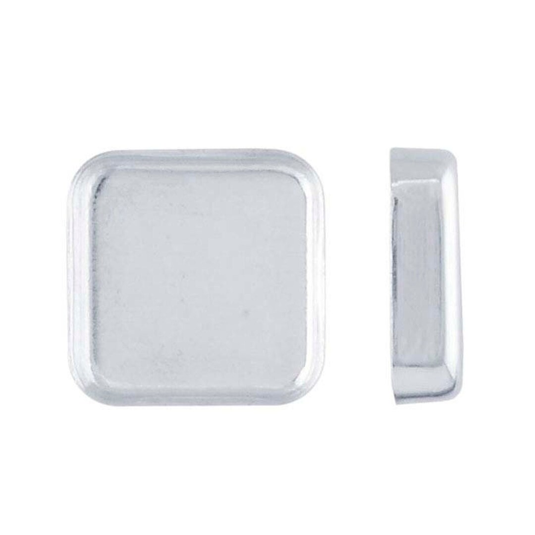 Sterling Silver Square Bezel Cups, Bezel Cup, Silver Bezel Cups ...
