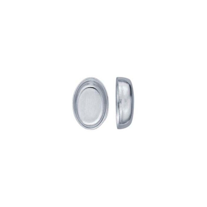 Sterling Silver Plain Oval Bezel Cups, Bezel Cup, Sterling Silver Oval ...