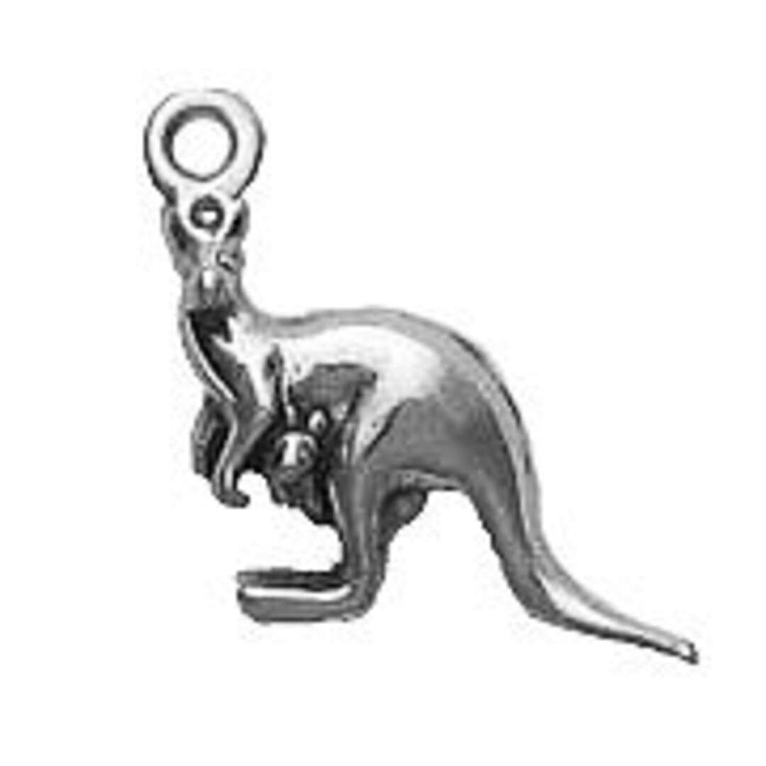 Sterling Silver Kangaroo Charm, Kangaroo Jewelry, Silver Kangaroo ...