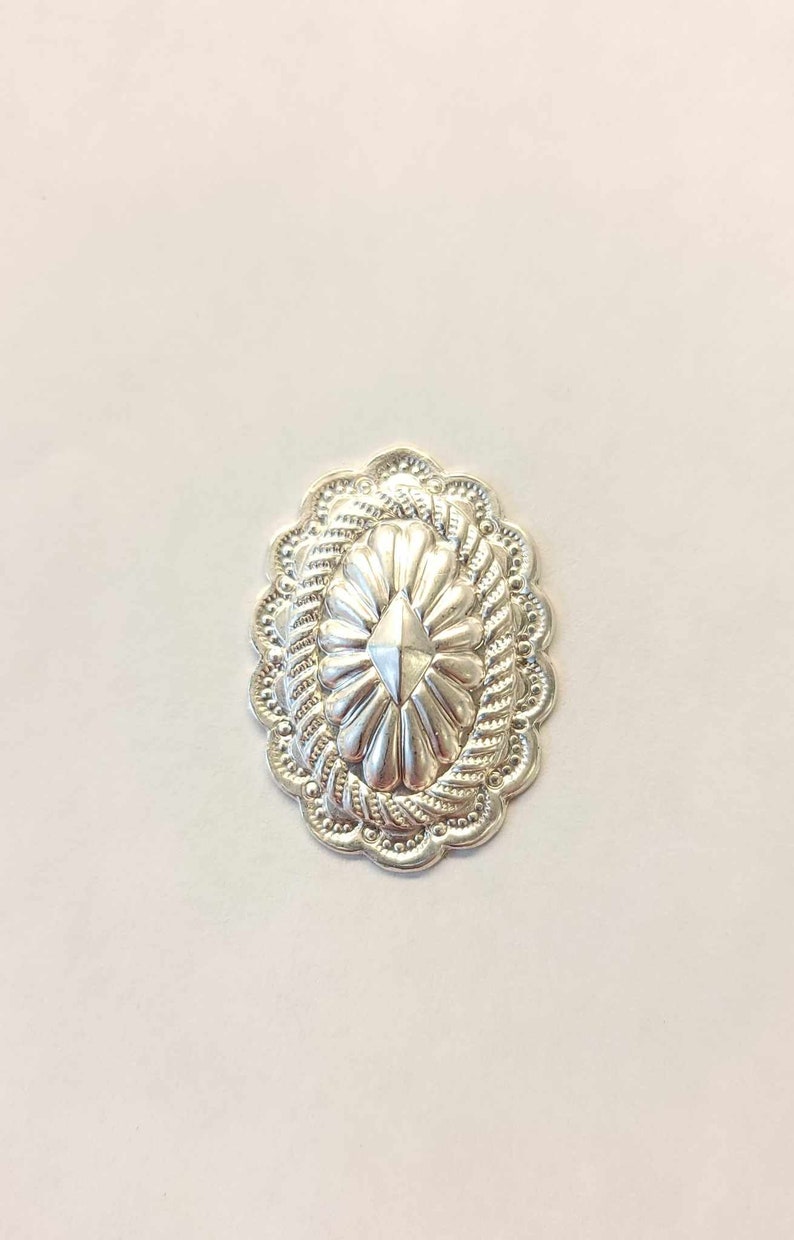 Sterling Silver ROPED Oval Concho, Concho Jewelry, Bolo Concho Findings ...