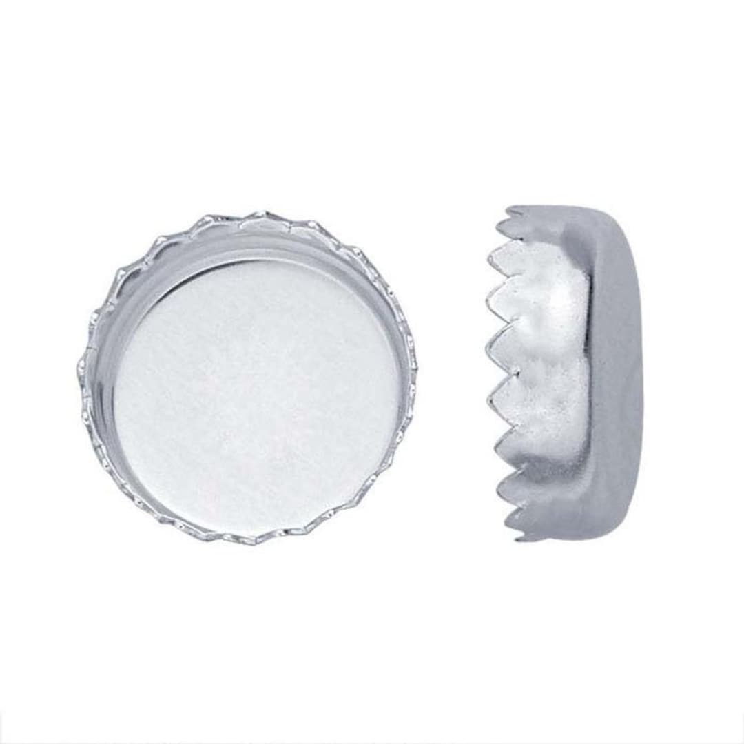 Sterling Silver Serrated Round Bezel Cups, Bezel Cup, Silver Bezel Cups ...