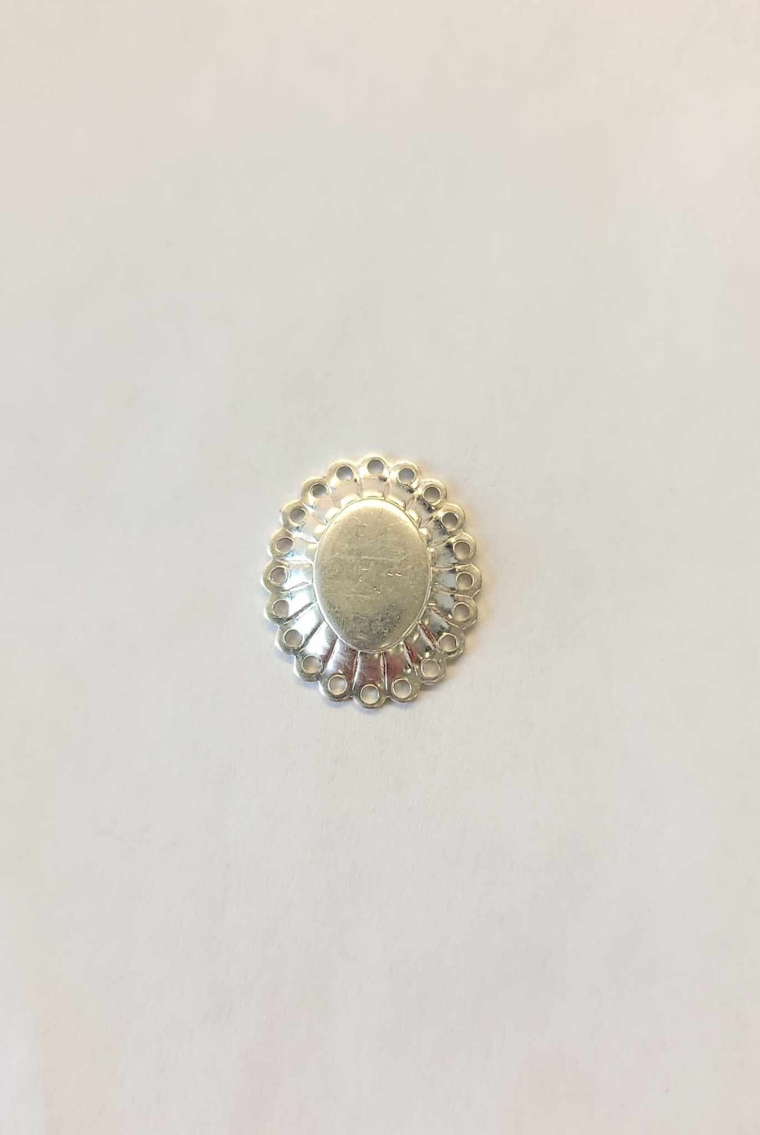 Sterling Silver Oval Blank Cameo Concho With Holes, Concho Jewelry ...