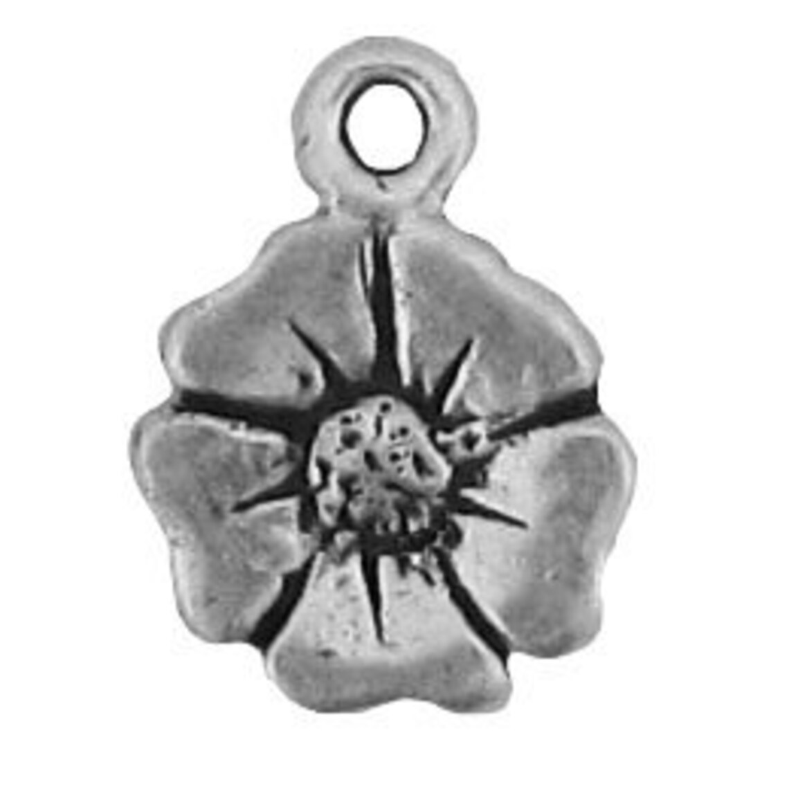 Sterling Silver Poppy Flower Charm, Poppy Jewelry, Poppy Flower Jewelry ...