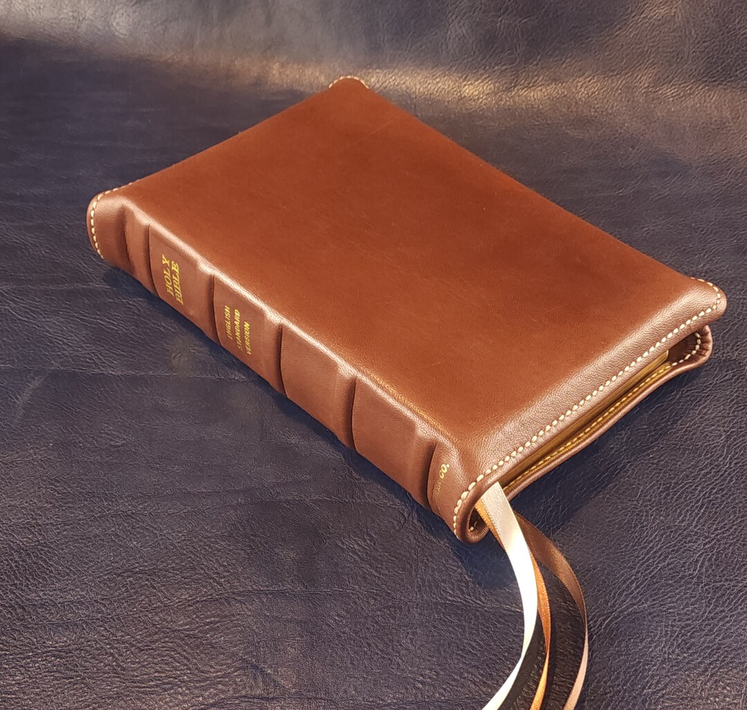 Brown Nappa Sheepskin Leather ESV Personal Size Extra Large Print Bible ...