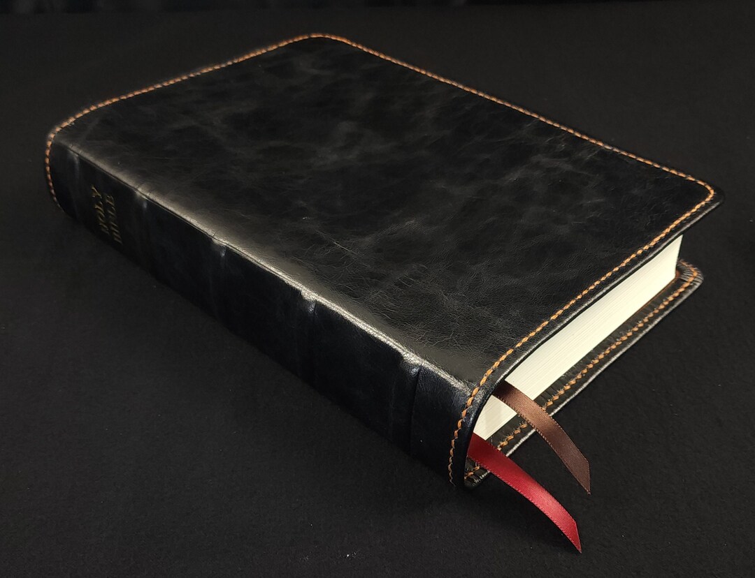 Black Sheepskin Leather Legacy Standard Bible With Honey Brown ...