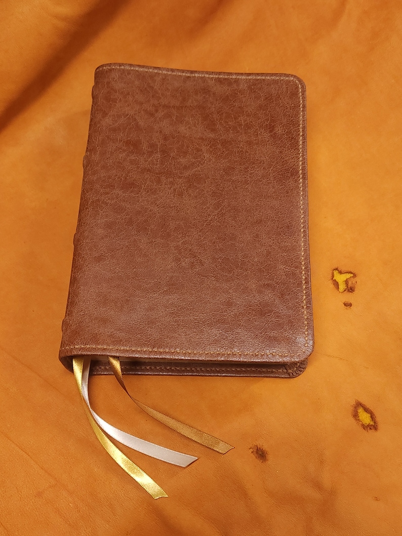 Brown Sheepskin Leather ESV Study Bible With Honey Brown Perimeter ...