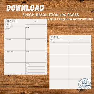 Printable Prayer List Template - Etsy