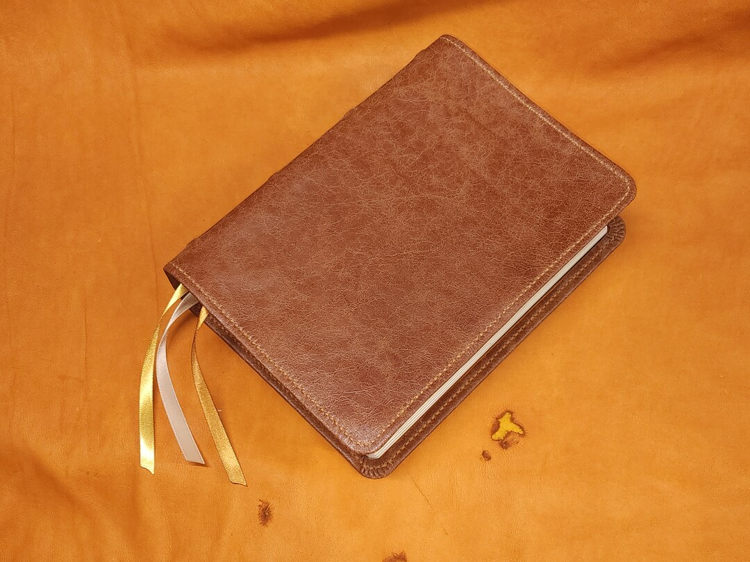 Brown Sheepskin Leather ESV Study Bible With Honey Brown Perimeter ...
