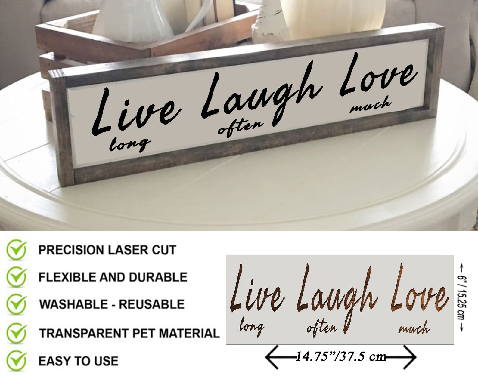 Live Laugh Love Stencil for Painting. Reusable Stencils for - Etsy