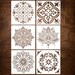 SET of 2 MANDALA Pattern 6x6 STENCILS for Walls, Tiles, Canvas, Paper ...