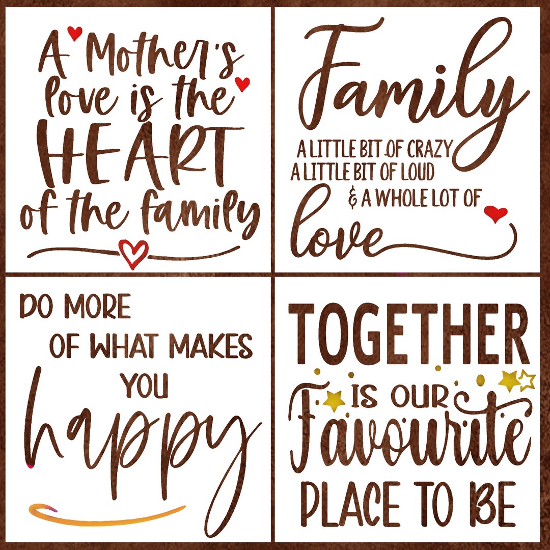 4 Reusable Stencils, INSPIRATIONAL STENCILS for Painting, DIY Stencils ...