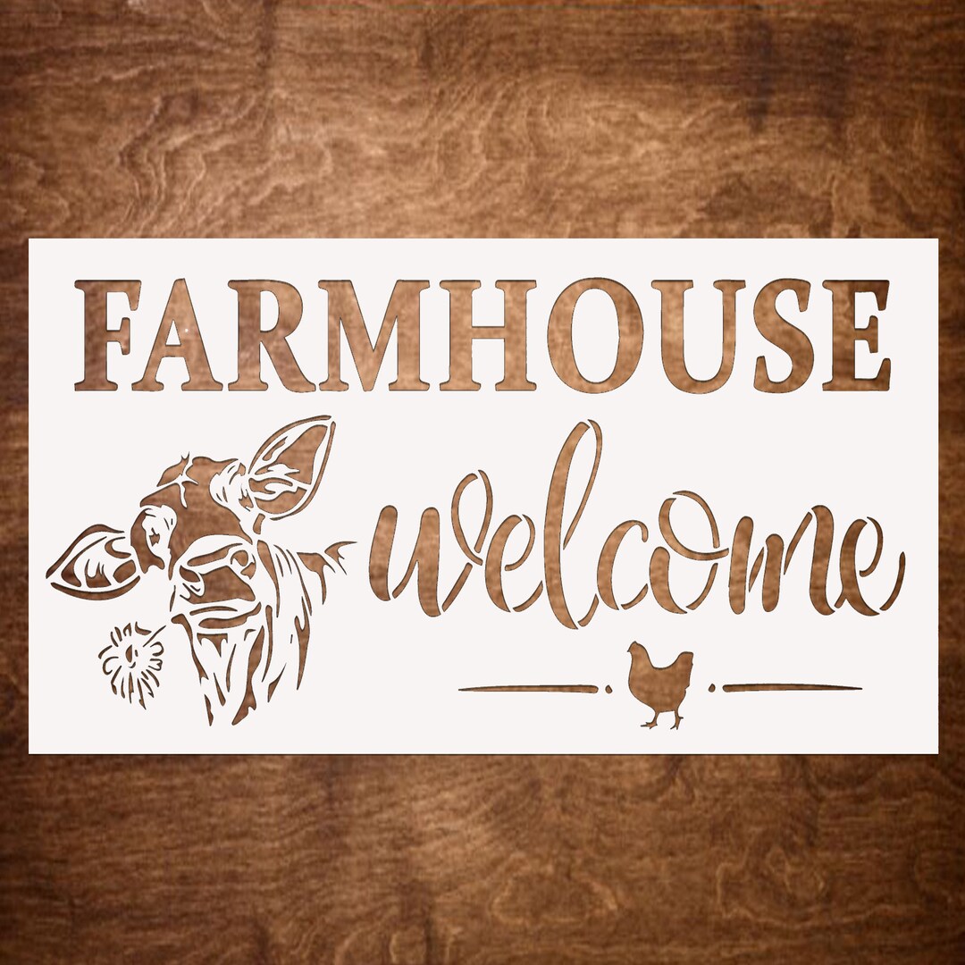Farmhouse Welcome - Farmhouse Rustic Decor, Painting Stencil, DIY ...