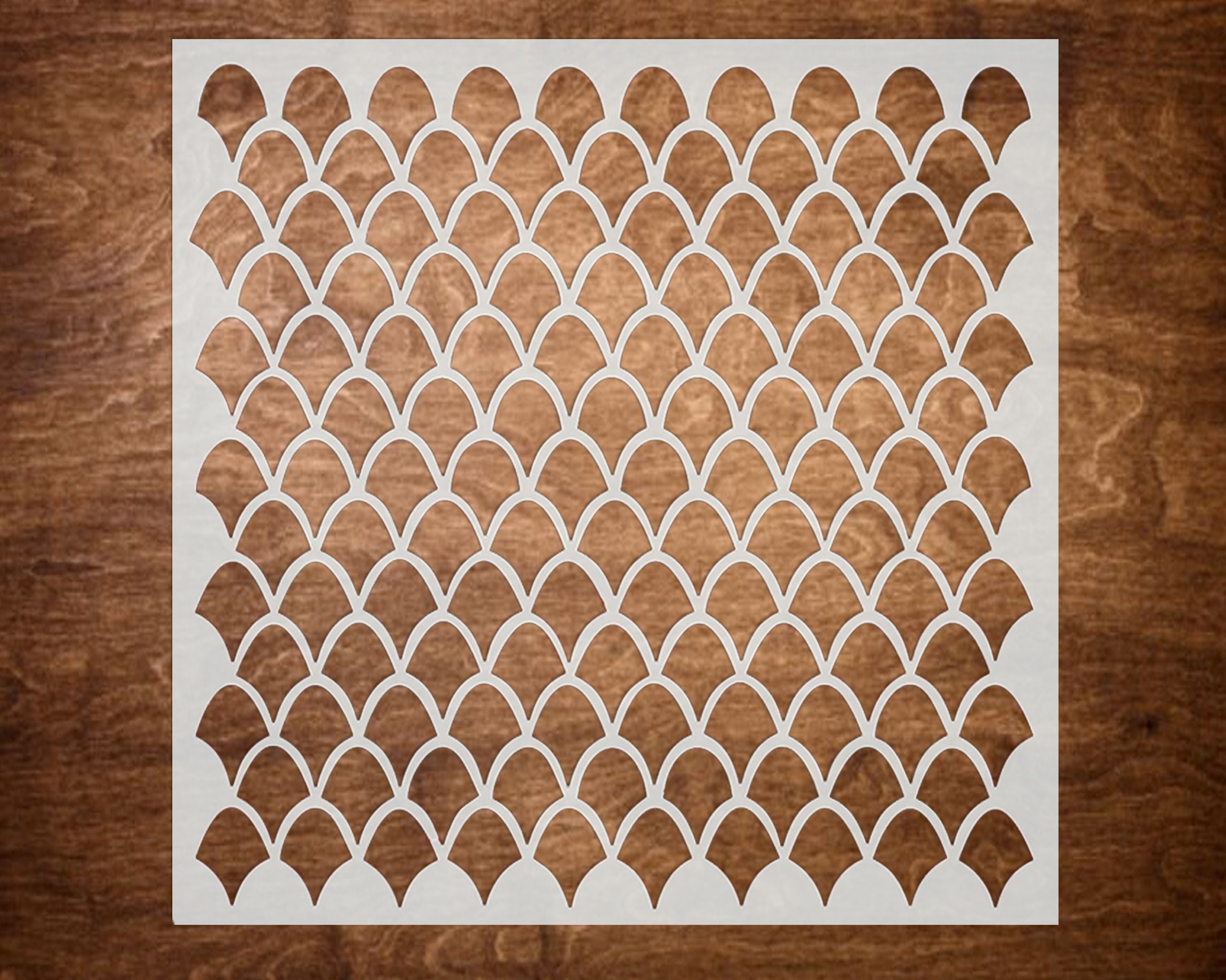 FISH SCALE Pattern Stencil 7x7 Animal Print - Etsy