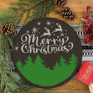 12 Inch Round Merry Christmas Stencil - CHRISTMAS TREE Stencil ...