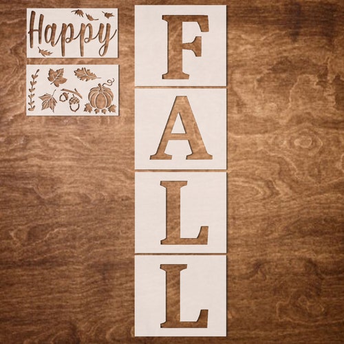 4 FOOT HAPPY FALL Porch Stencil fall Stencil Diy Sign Fall - Etsy