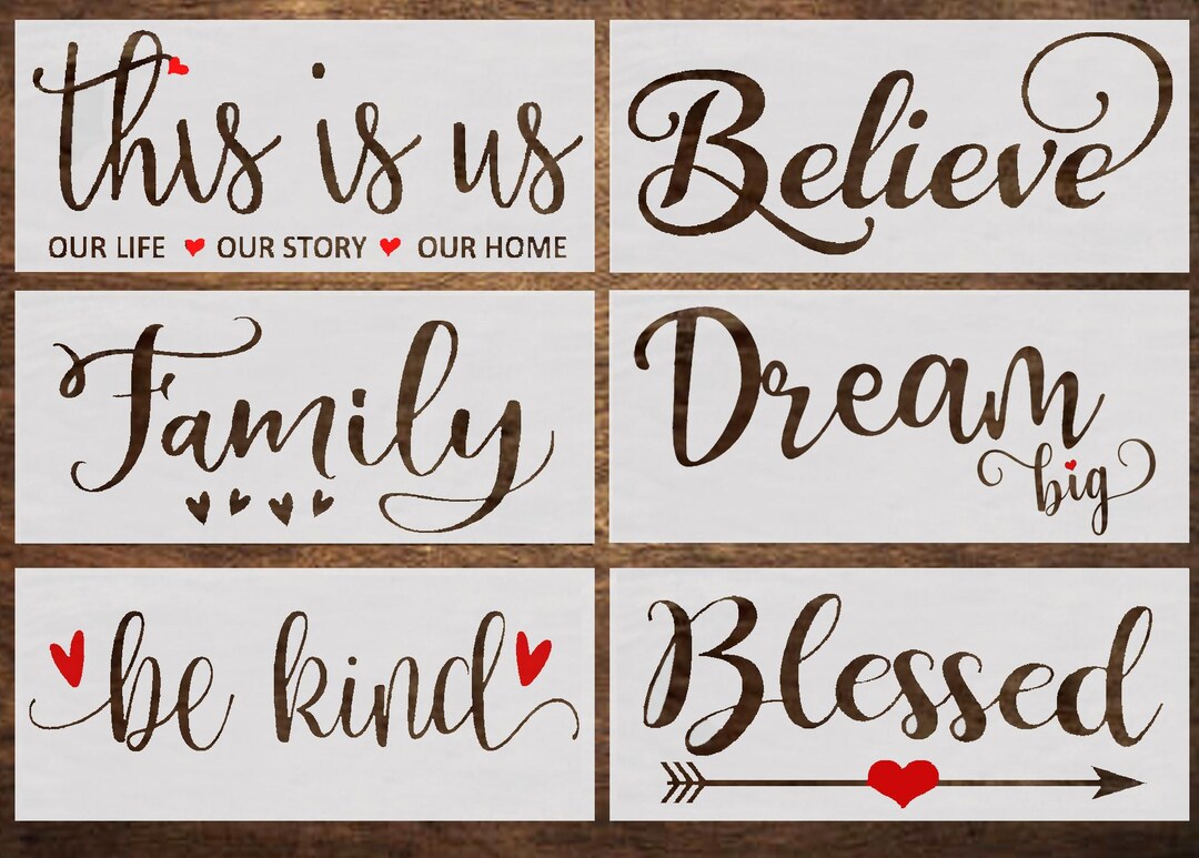 6 Inspirational Stencils - Believe Stencil and This is Us Stencil ...