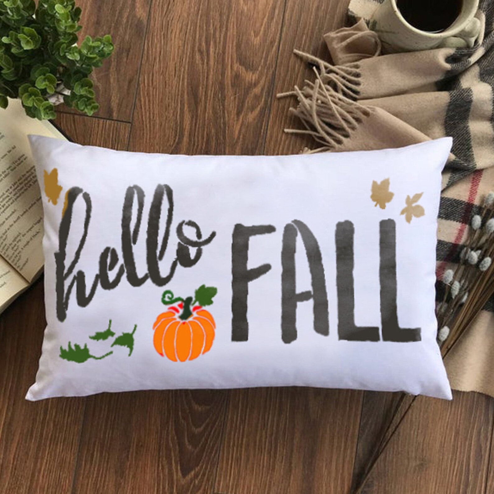 HELLO FALL Stencil Diy Home Fall Decor Craft - Etsy