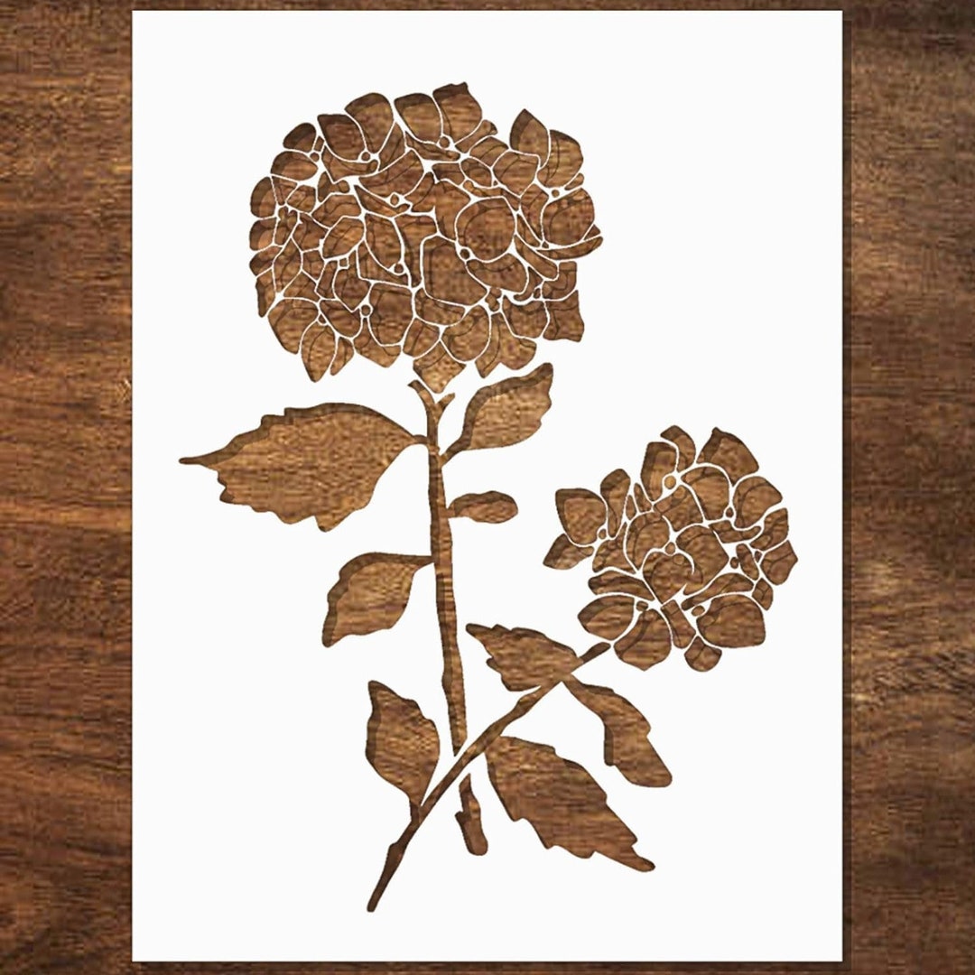 Hydrangea Stencil, Flower Stencils for Painting on Wood, Canvas, Wall ...
