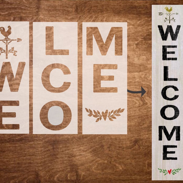 Welcome Stencil - Etsy