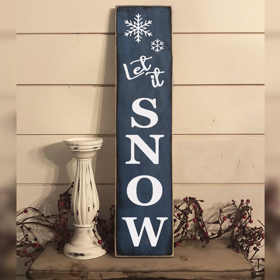 Vertical "let It Snow" Stencil Set for Wood Signs and DIY Home Decor - Etsy