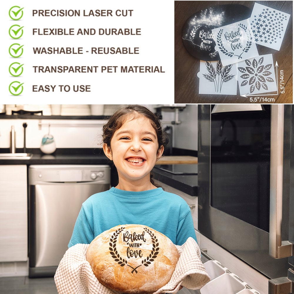 Fresh Bread Reusable Stencil Sourdough Bread Stencil Wheat | Etsy