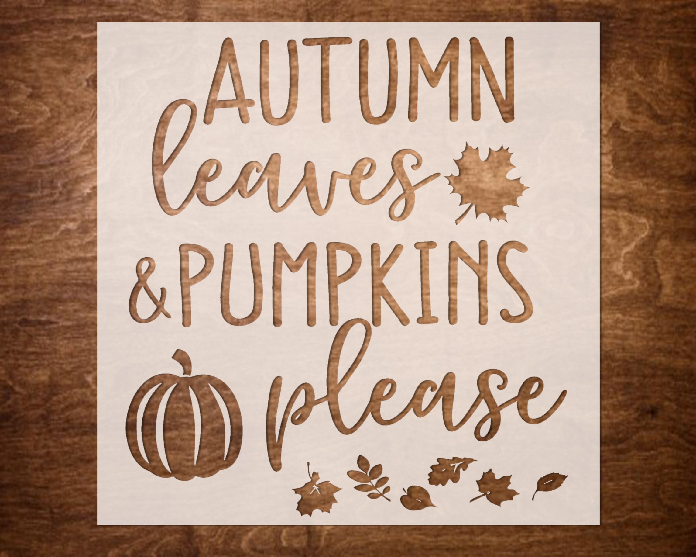 AUTUMN LEAVES Stencil 10x10 fall Stencil DIY | Etsy