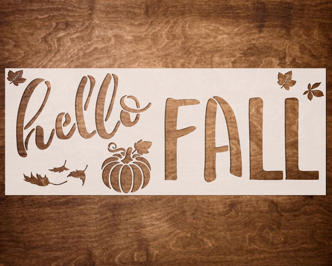 HELLO FALL Stencil Diy Home Fall Decor Craft - Etsy