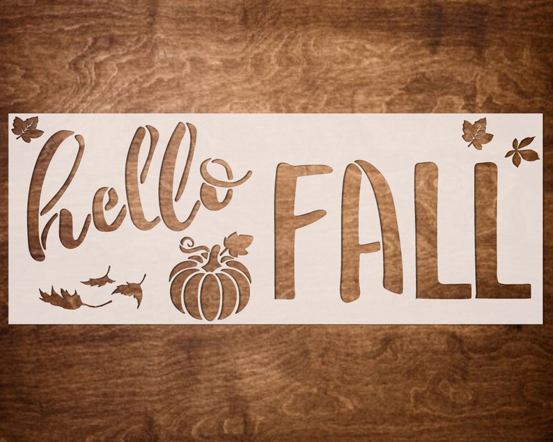 HELLO FALL Stencil Diy Home Fall Decor Craft - Etsy